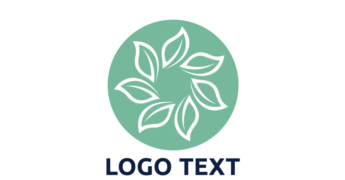 Leaf Circle flower logo symbol or design your logo Brand v27