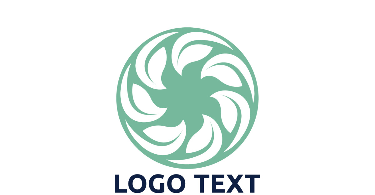Leaf Circle flower logo symbol or design your logo Brand v36