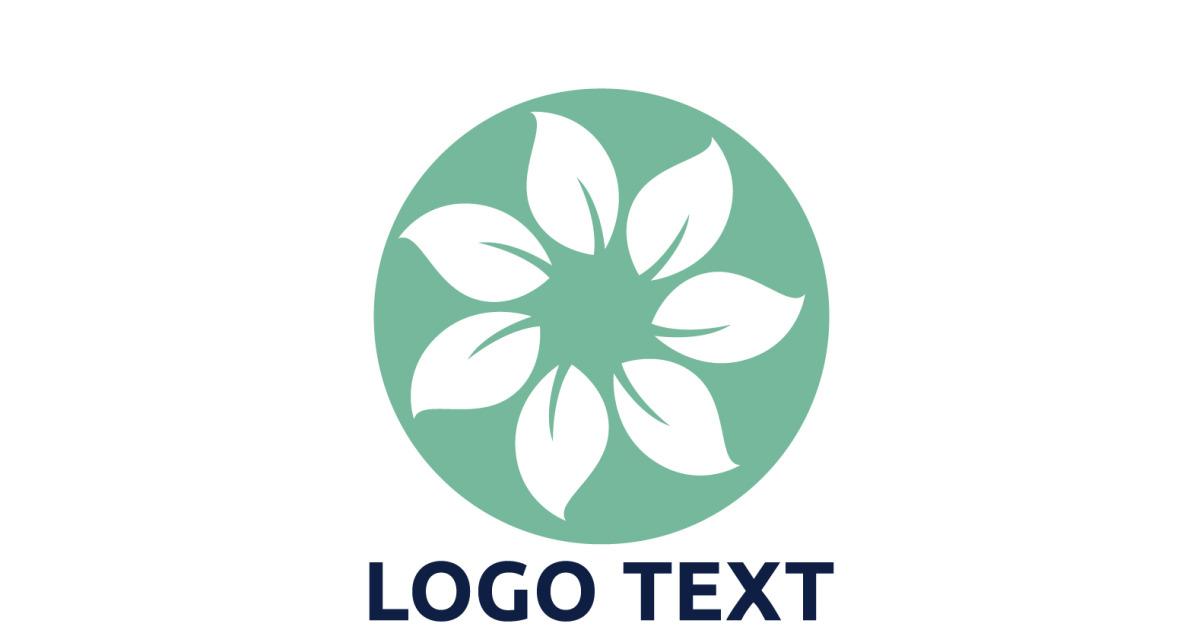 Leaf Circle flower logo symbol or design your logo Brand v39