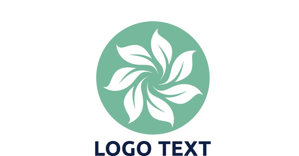 Leaf Circle flower logo symbol or design your logo Brand v42