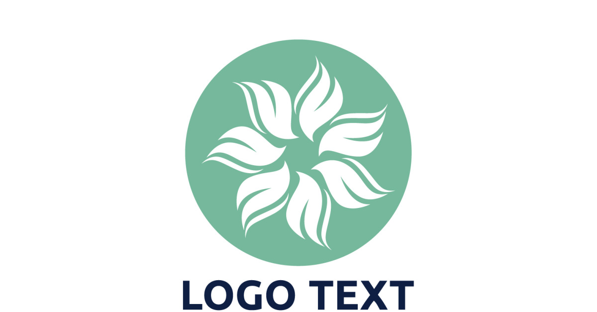 Leaf Circle flower logo symbol or design your logo Brand v44