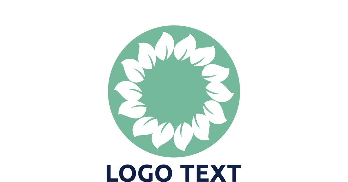 Leaf Circle flower logo symbol or design your logo Brand v48