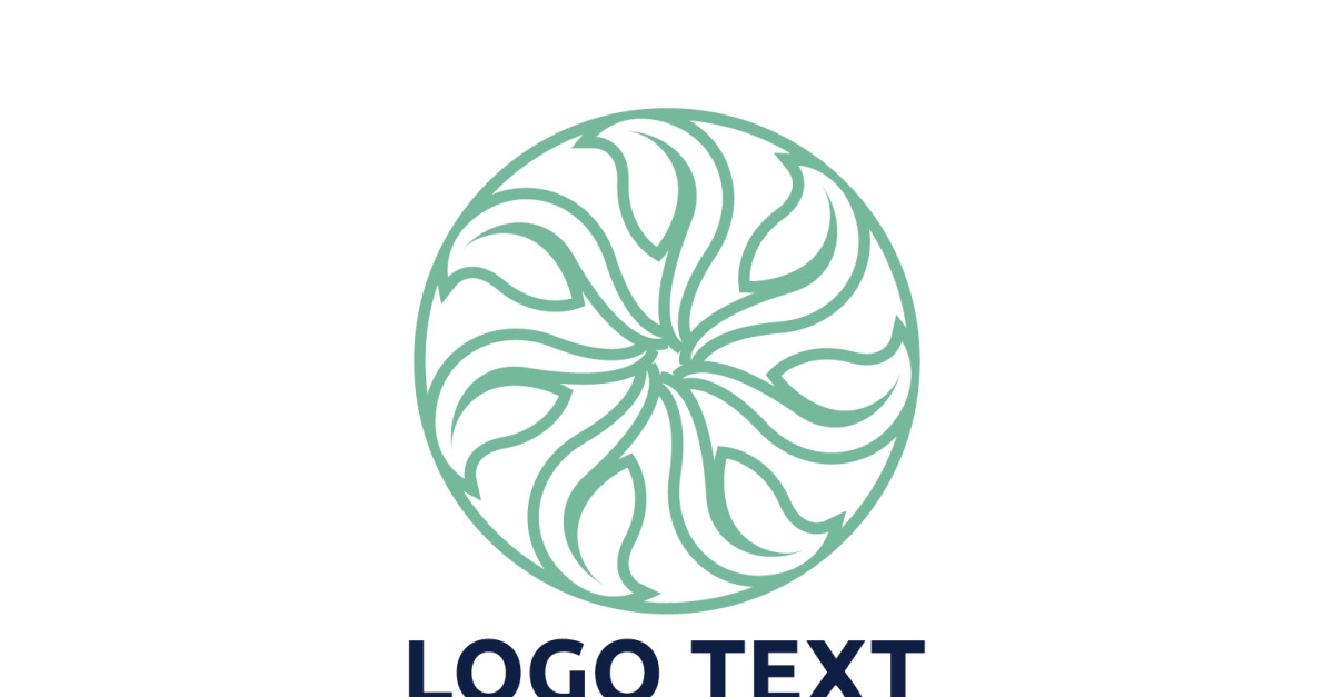 Leaf Circle flower logo symbol or design your logo Brand v53