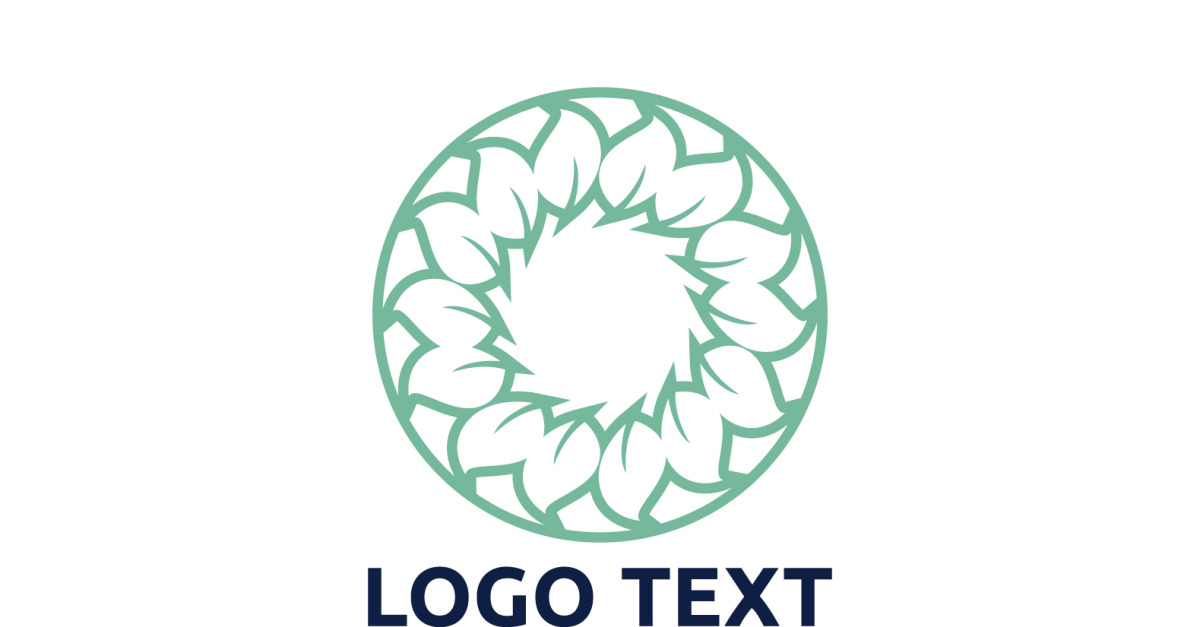 Leaf Circle flower logo symbol or design your logo Brand v64