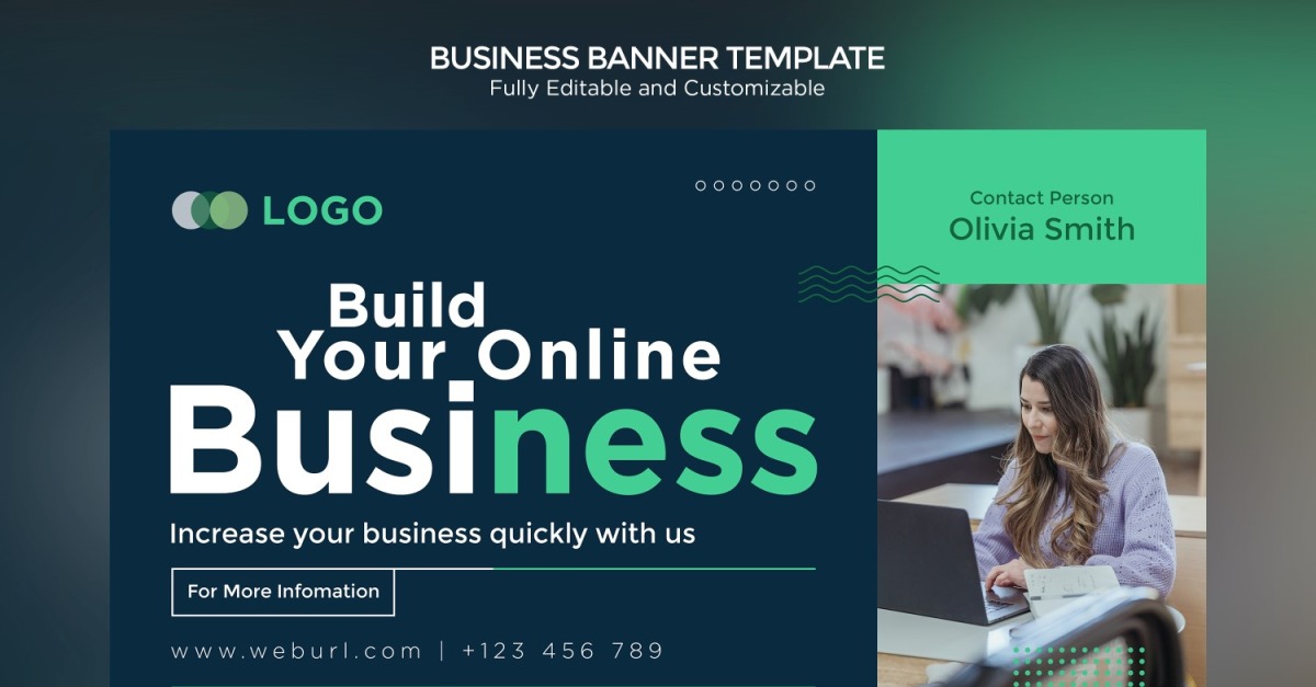 Build Your Online Business Banner Design Template.