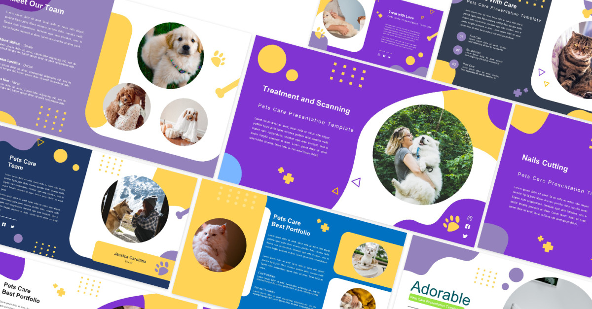 Adorable Pets Care Powerpoint Template - TemplateMonster