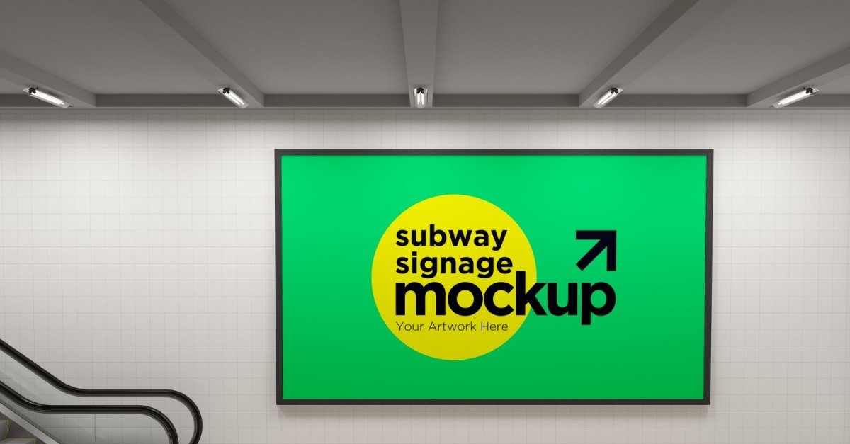 Subway Signage Horizontal Mockup 01 #321360 - TemplateMonster