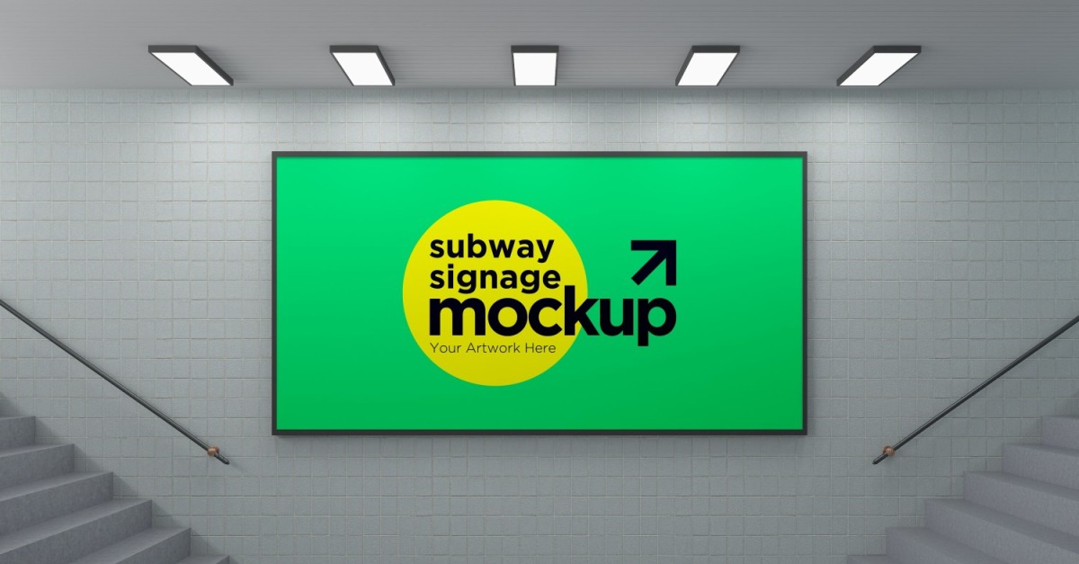 Subway Signage Horizontal Mockup 02 #321361 - TemplateMonster