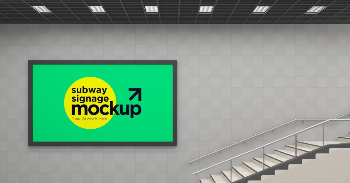 Subway Signage Horizontal Mockup 07 #321367 - TemplateMonster