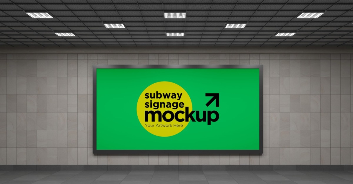 Subway Signage Horizontal Mockup 11 #321375 - TemplateMonster