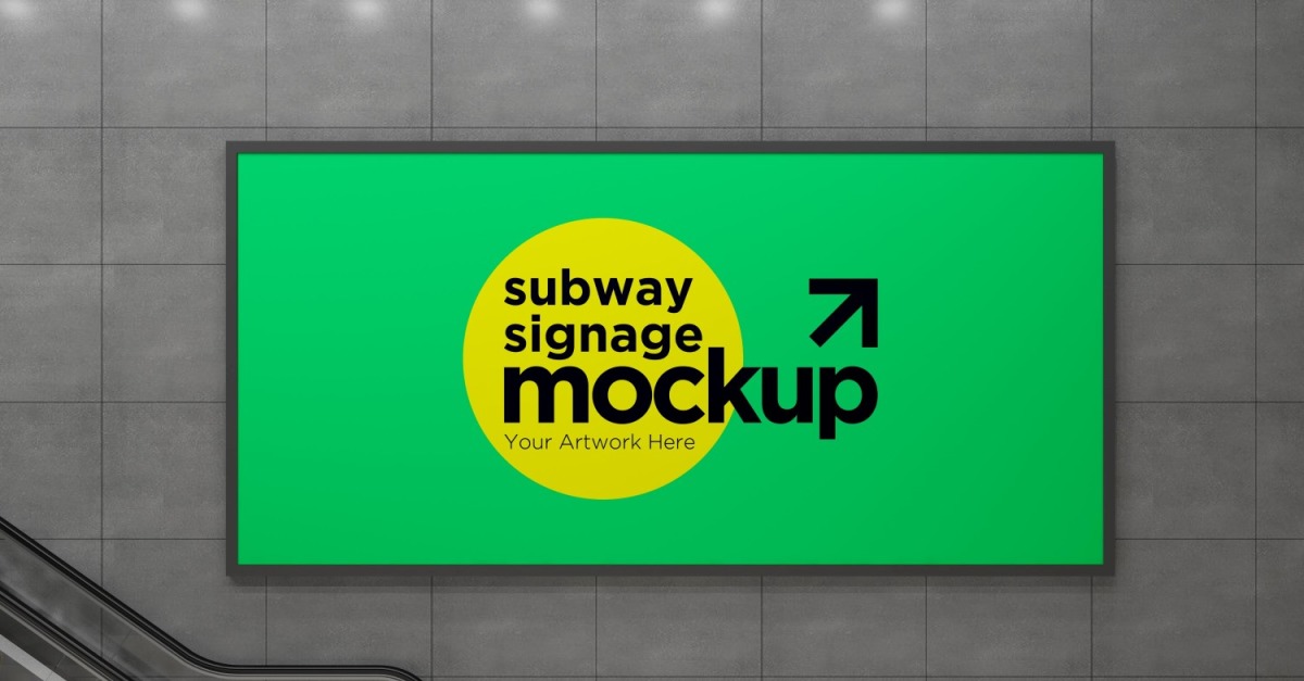 Subway Signage Horizontal Mockup 12 #321371 - TemplateMonster