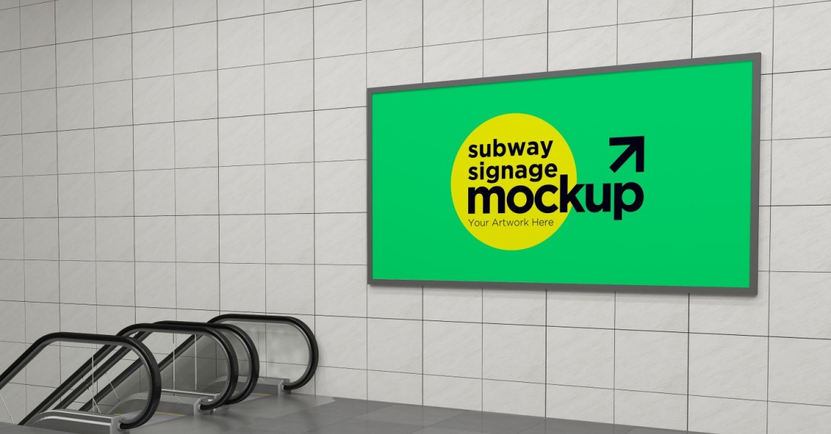 Subway Signage Horizontal Mockup 14 #321378 - TemplateMonster