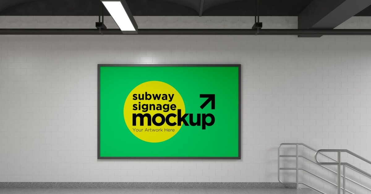 Subway Signage Horizontal Mockup 17 #321381 - TemplateMonster