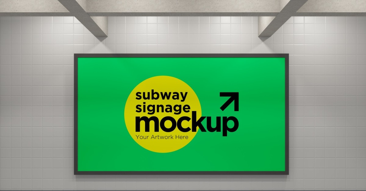Subway Signage Horizontal Mockup 31 #321399 - TemplateMonster