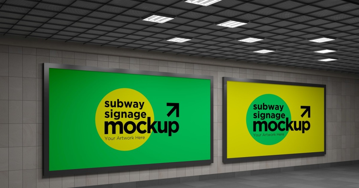 Subway Two Signage Horizontal Mockup 01 - TemplateMonster