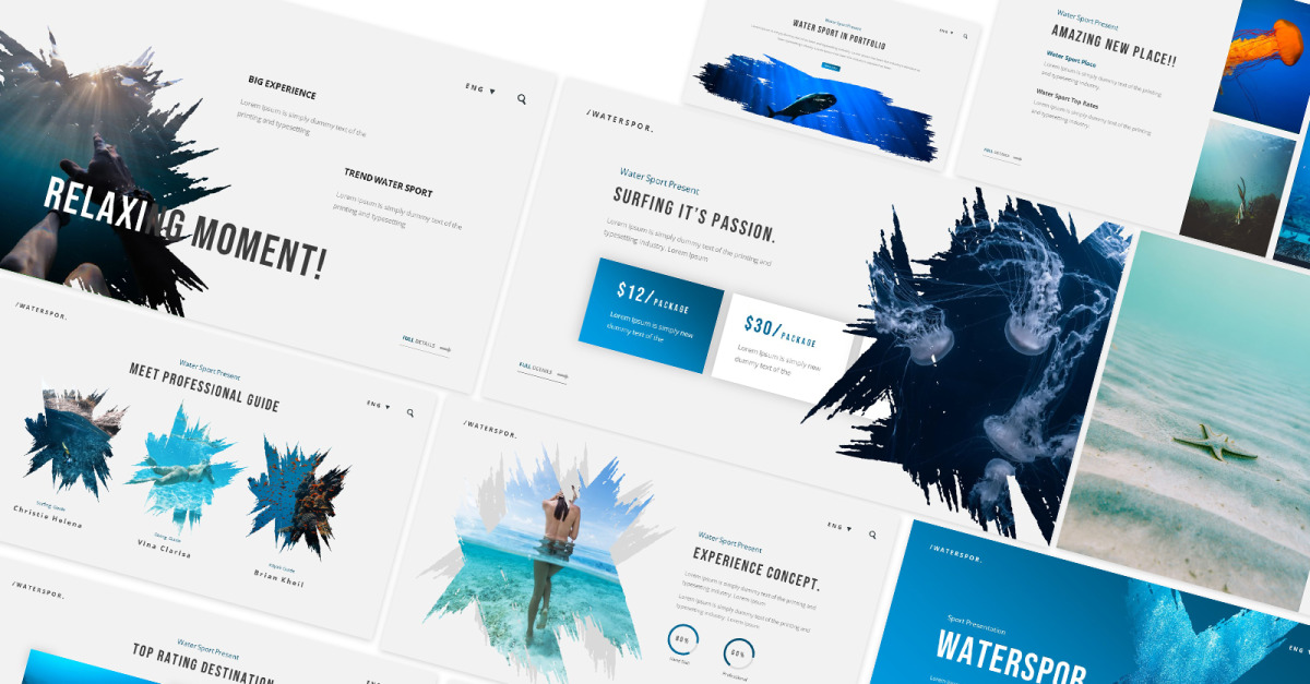 Watersport Sport Underwater Google Slides Template
