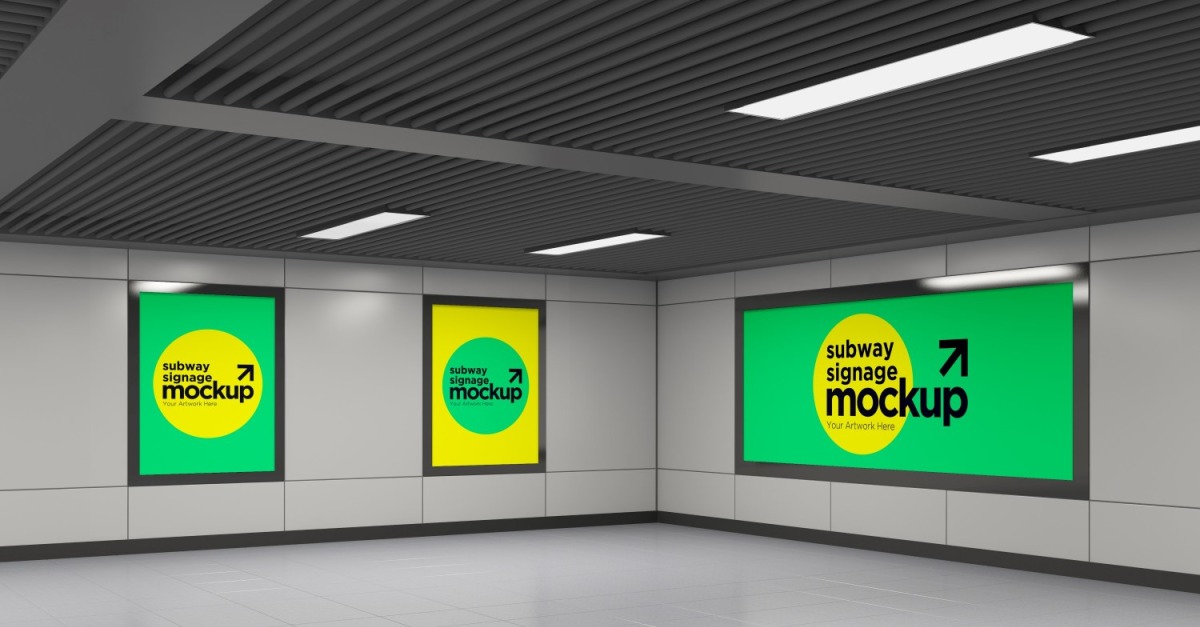 地铁两纵一横标牌模型 #321403 - TemplateMonster