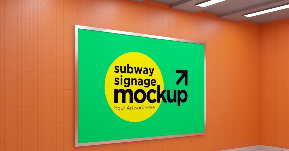 Subway Signage Horizontal Mockup 15 #321419 - TemplateMonster