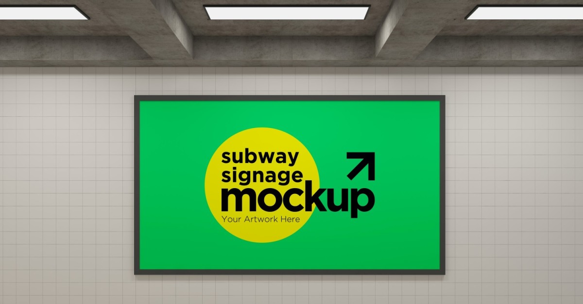 Subway Signage Horizontal Mockup 28 #321442 - TemplateMonster