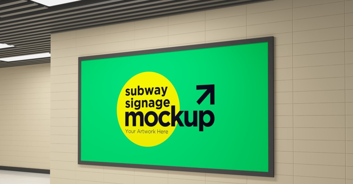 Subway Signage Horizontal Mockup 30 #321446 - TemplateMonster