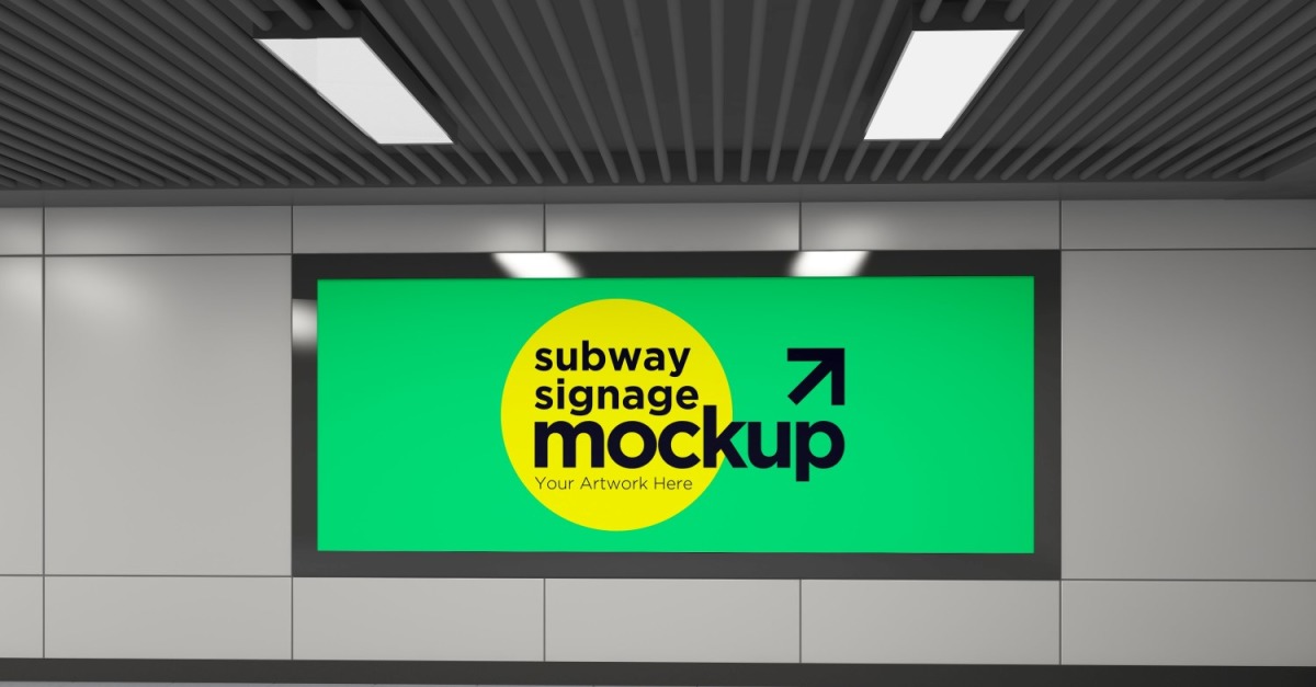 Subway Signage Horizontal Mockup 32 #321400 - TemplateMonster