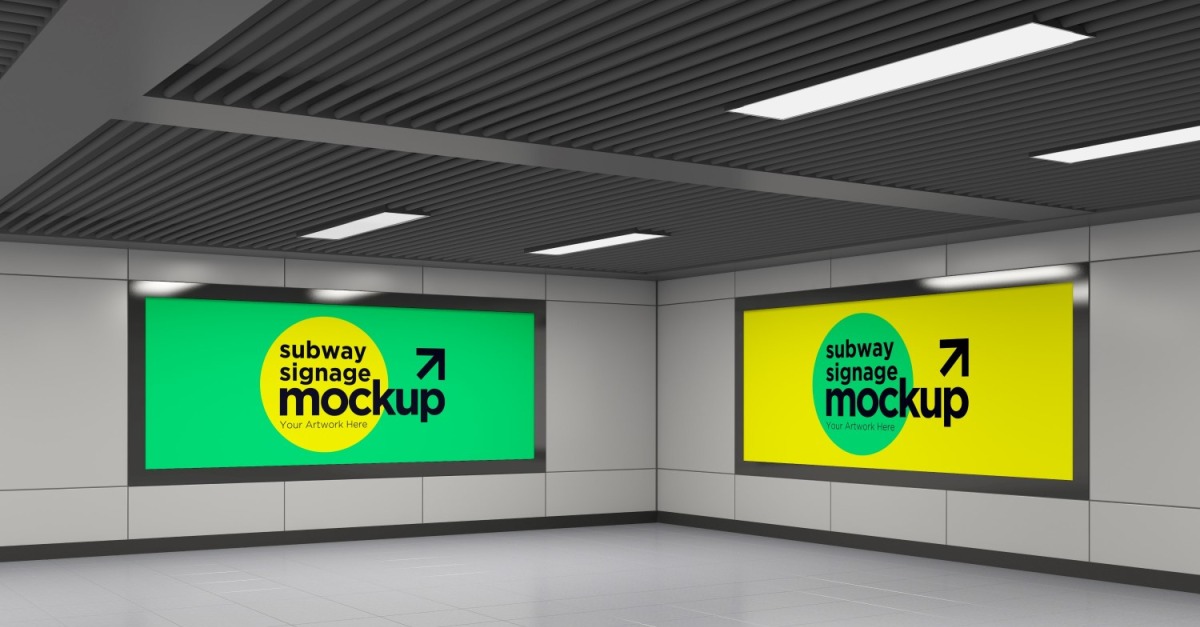 Subway Two Signage Horizontal Mockup 09 - TemplateMonster
