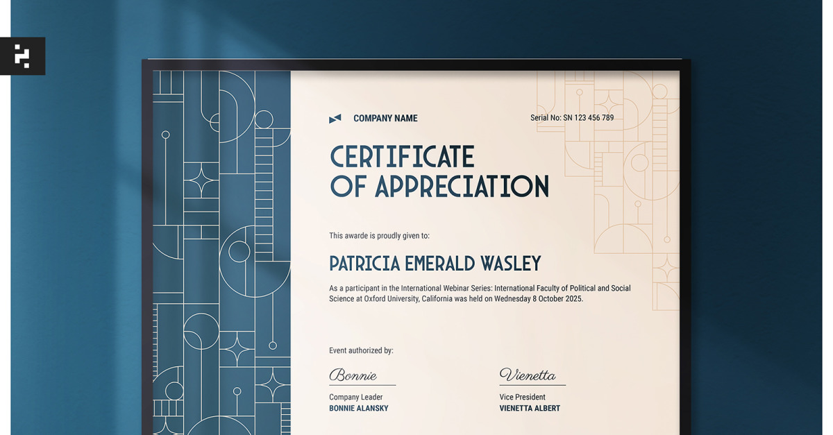 Certificate - Geometric Outline Elegant - TemplateMonster