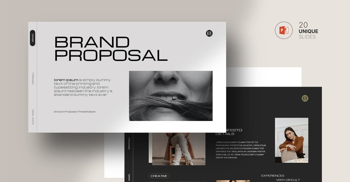 Minimal Brand Proposal Presentation Layout - TemplateMonster