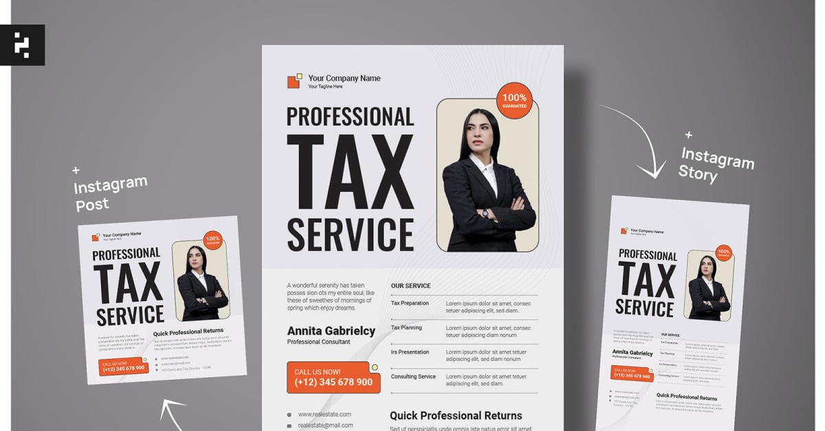 Tax Consultant Flyer Kit Template #321987 - TemplateMonster