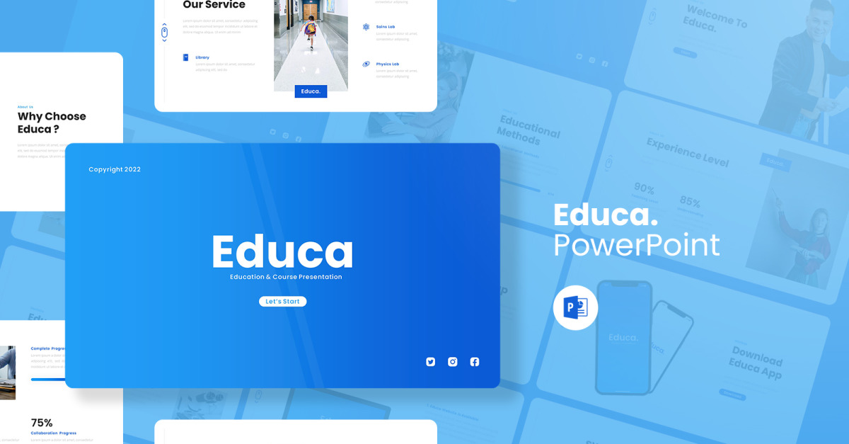 Educa - Modello di PowerPoint per la presentazione dell'istruzione