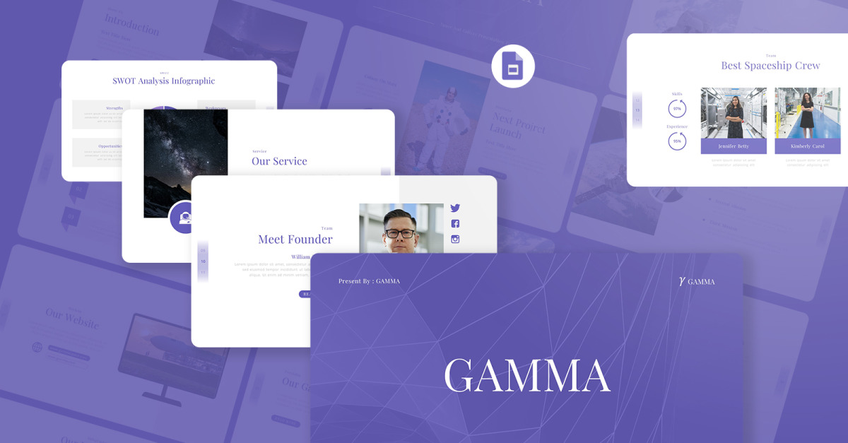Gamma – Space Google Slides Template - TemplateMonster