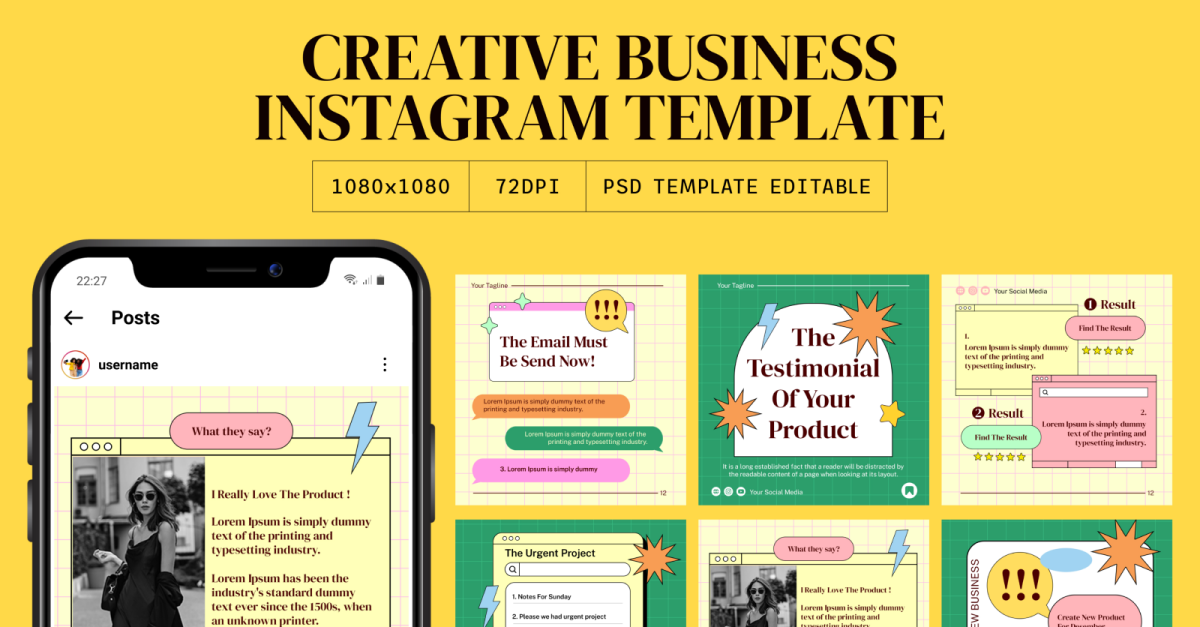 Modelo de Instagram de Negócios Criativos - TemplateMonster