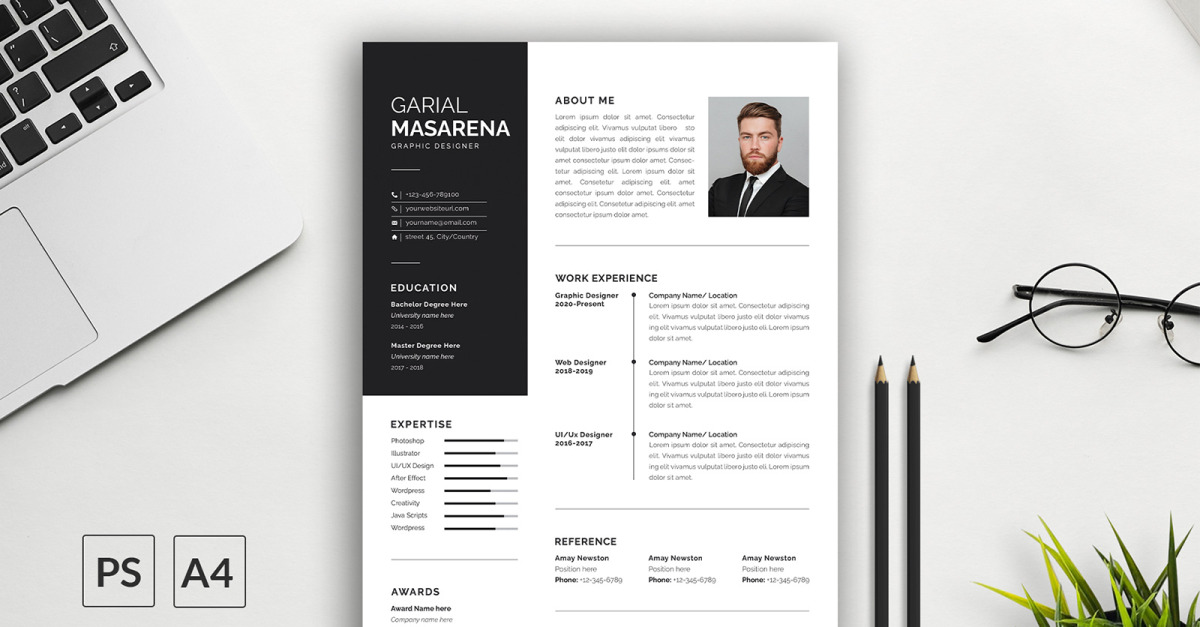 Garial Masarena Resume Template #322461 - TemplateMonster