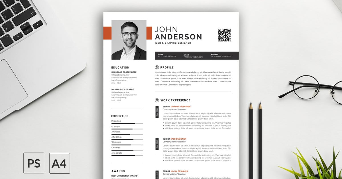 John Anderson Portfolio Resume Template - TemplateMonster