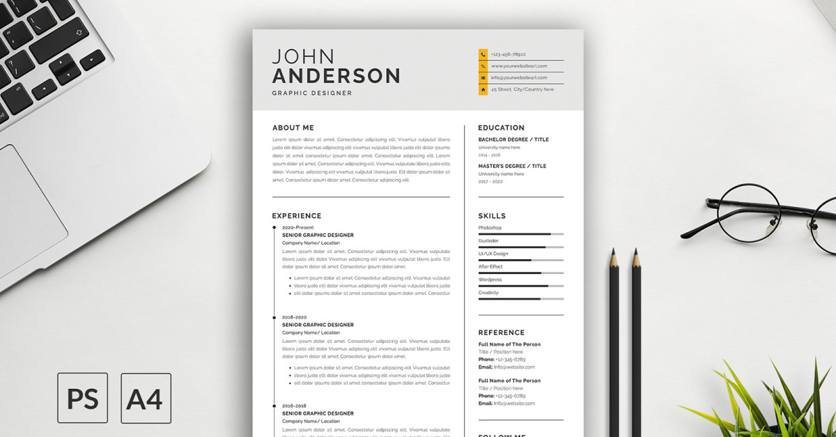 John Anderson Resume Template #322455 - TemplateMonster