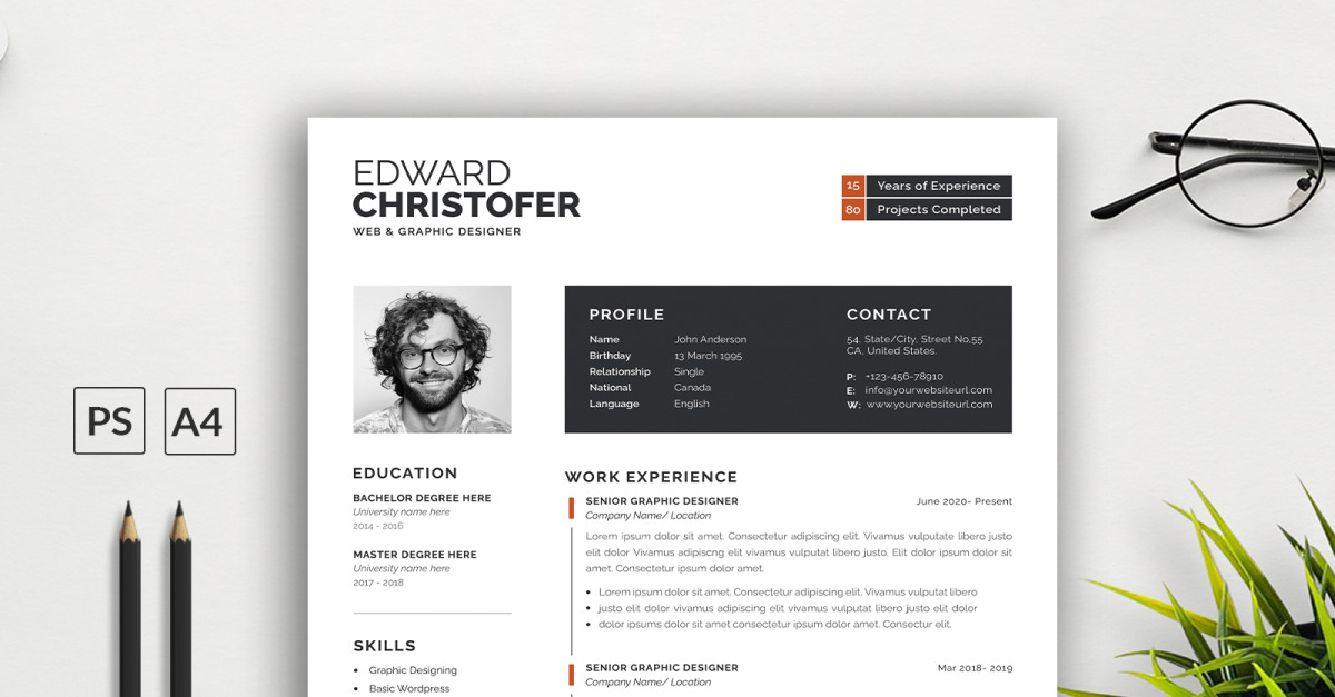 Modern Resume Template for designer #322491 - TemplateMonster
