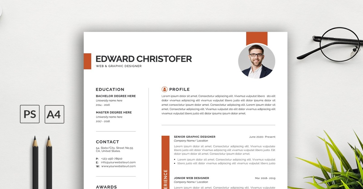 Resume Template Layout Design #322496 - TemplateMonster