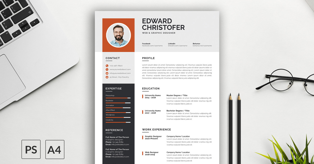 Resume Template of Edward Christofer - TemplateMonster