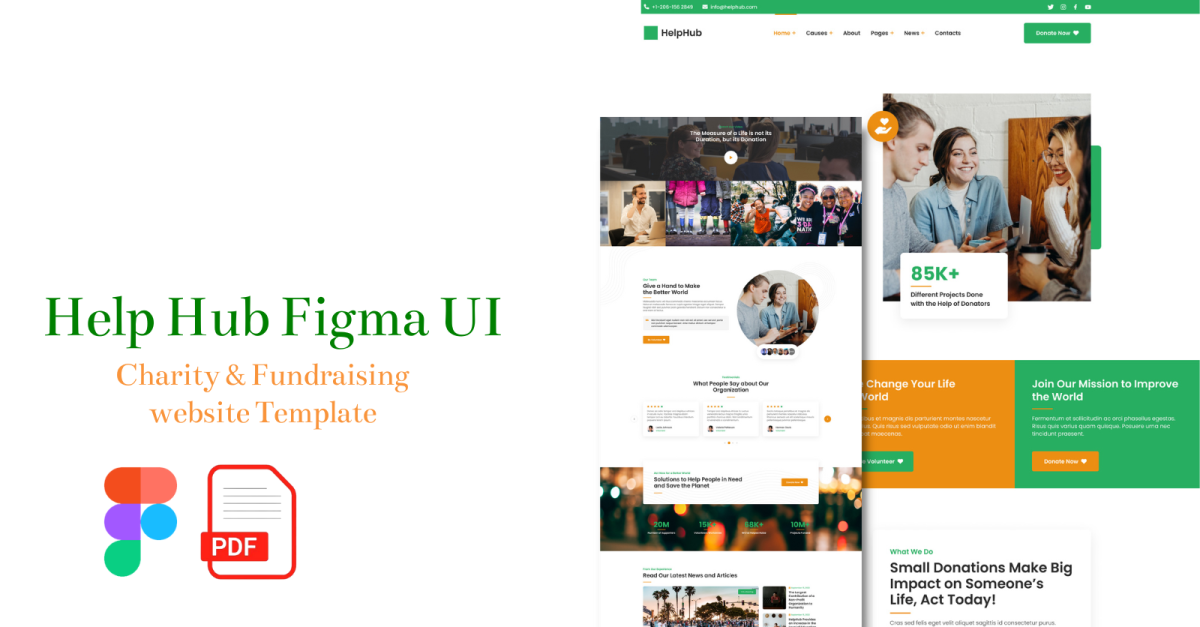 Help Hub Fundraising Figma UI Template - TemplateMonster
