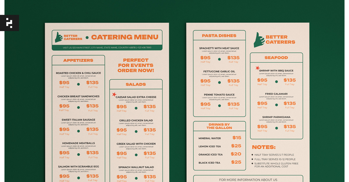 Modelo de Menu de Buffet de Restaurante - TemplateMonster