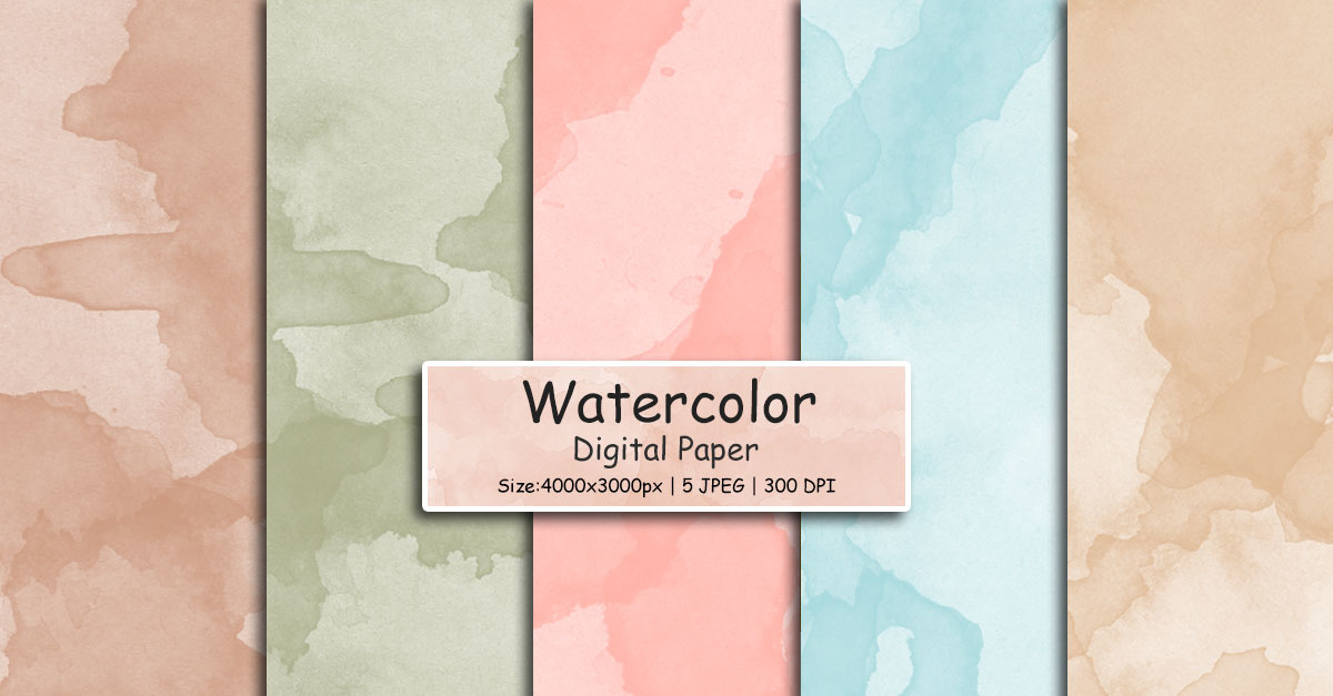Nature watercolor digital paper background, Abstract paint splatter ...