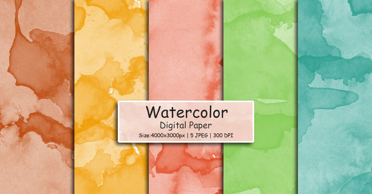 Watercolor digital paper background, Abstract paint splatter texture ...