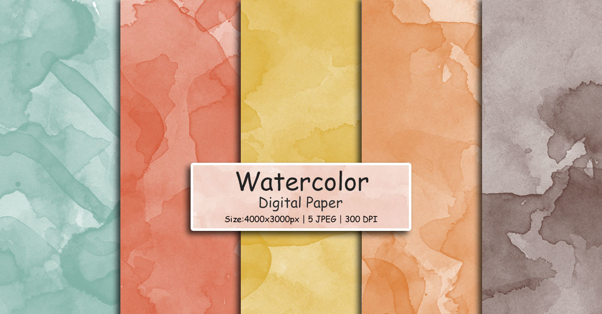 Watercolor splash digital paper, paint splatter texture background ...