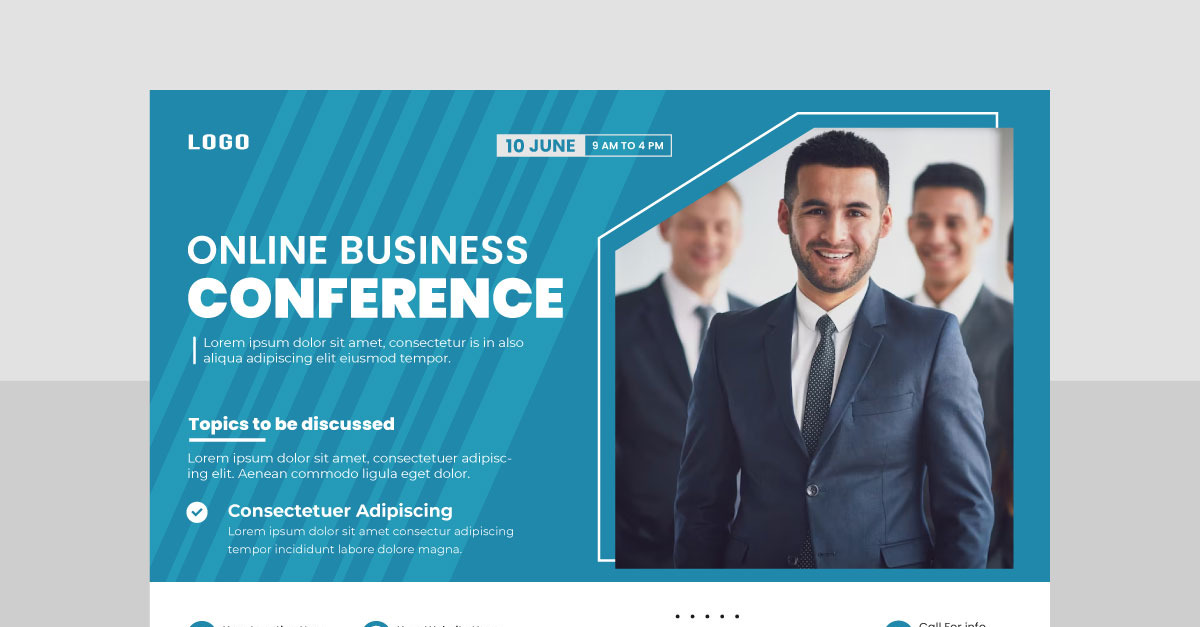 Abstract Business conference flyer and event invitation banner template ...