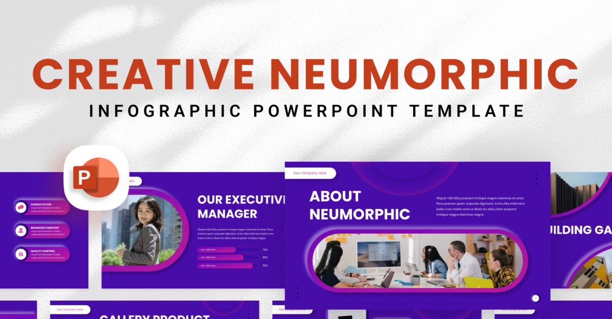 Creative Neumorphic Presentation Template - TemplateMonster