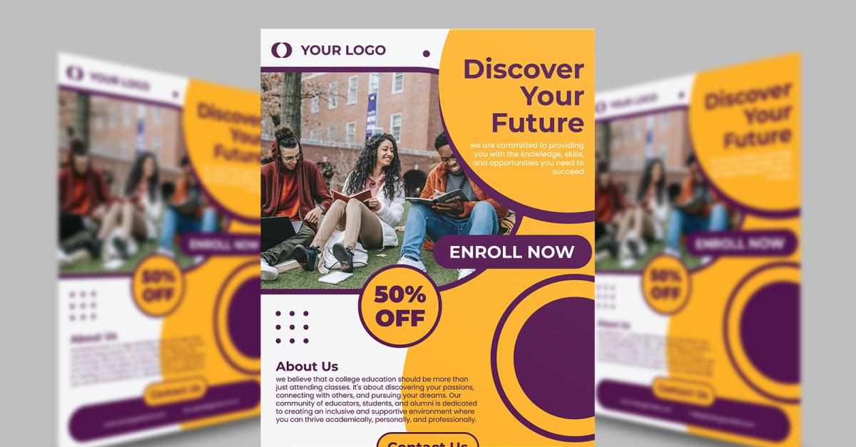 College Education Flyer Template 1 #323052 - TemplateMonster