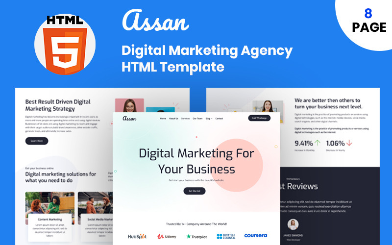 Assan - Modèle HTML pour agence/entreprise - TemplateMonster