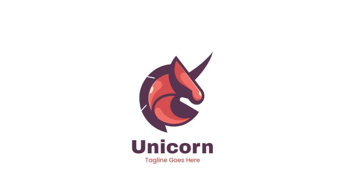 Unicorn Simple Mascot Logo 1 #323176 - TemplateMonster