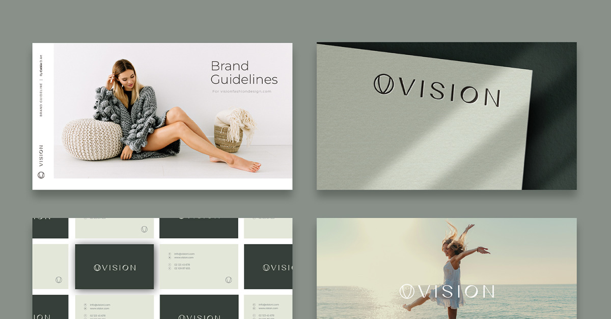 Vision Brand Guidelines 26 Slides + 1 PSD Mockup Bonus