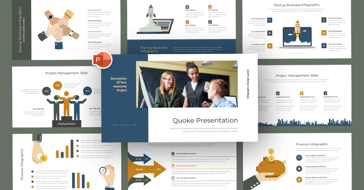 Zitat Business Infografik PowerPoint-Vorlage